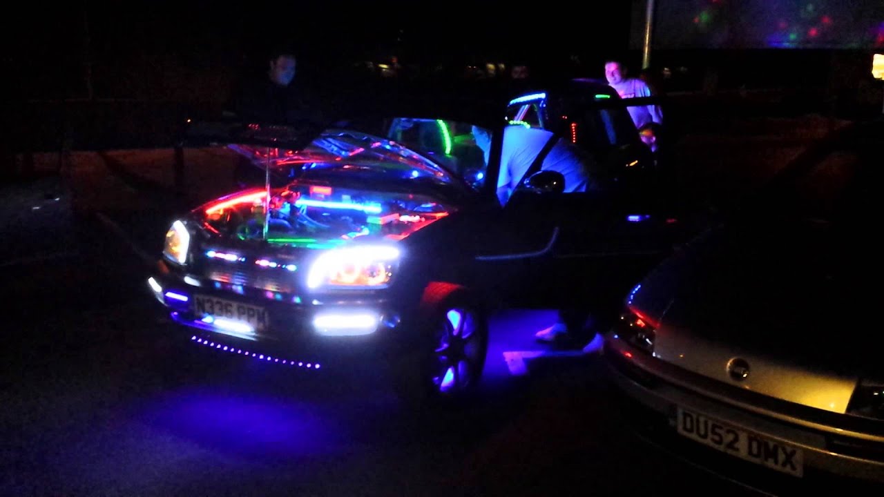 Neon car show - YouTube