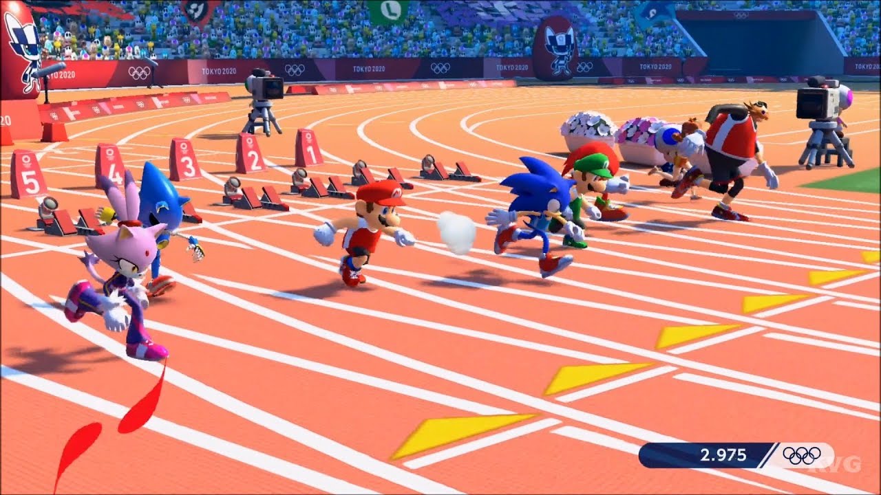 Mario & Sonic at the Olympic Games Tokyo 2020 - 100m Gameplay (Nintendo ...