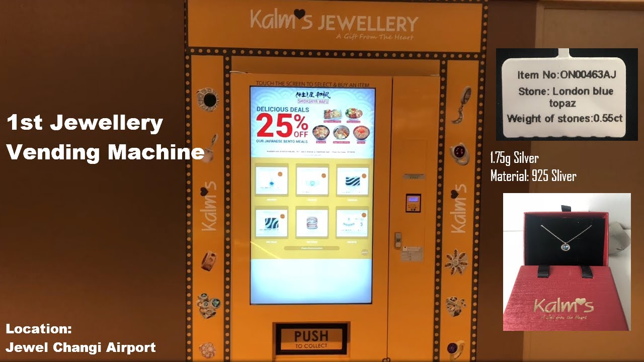 1st Jewellery Vending Machine at Jewel Changi Airport Singapore - YouTube