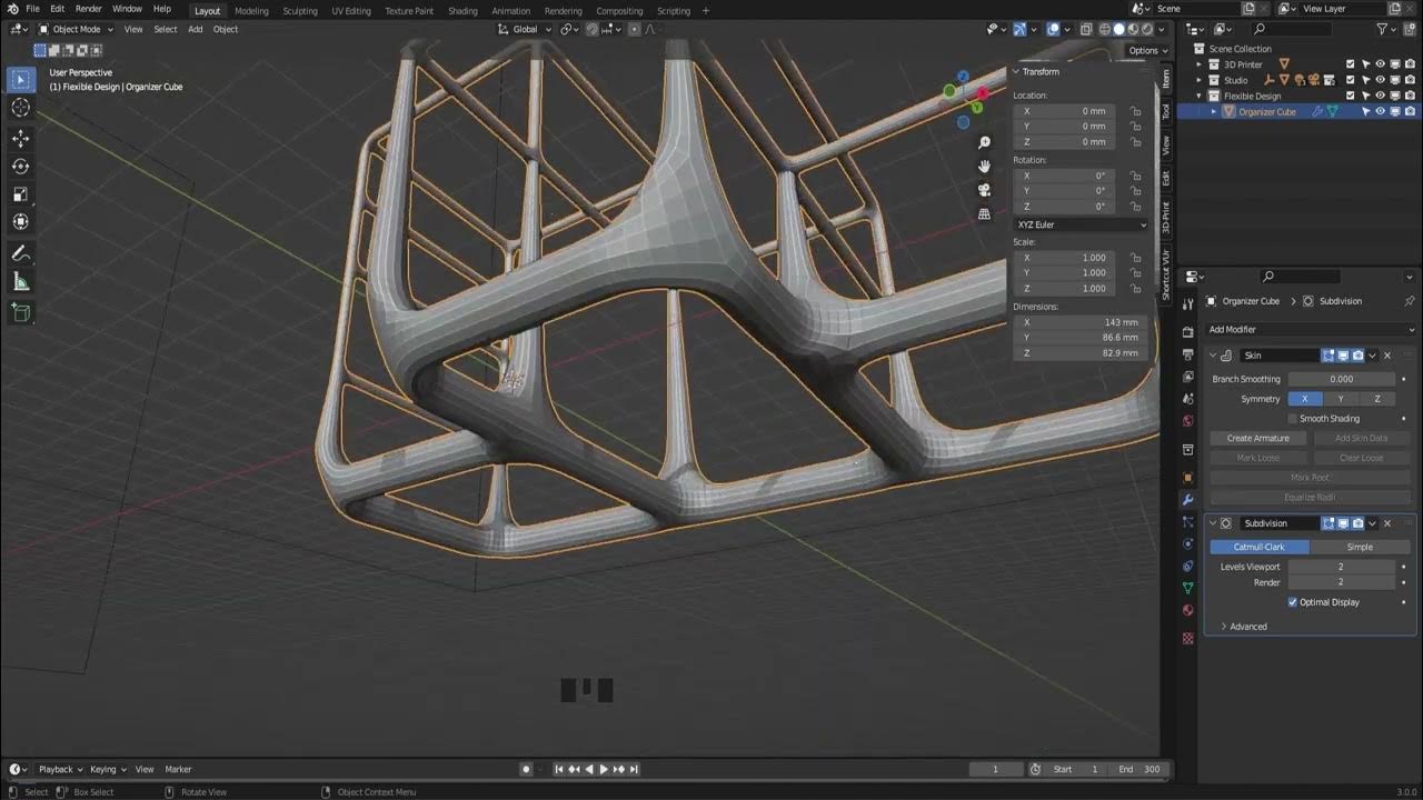 Skin Modifier Explained Free Blender For 3d Printing Course Youtube