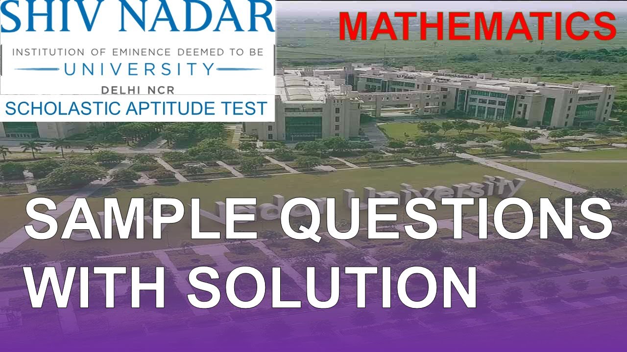 SNUSAT Mathematics | Sample Questions with Solution ...