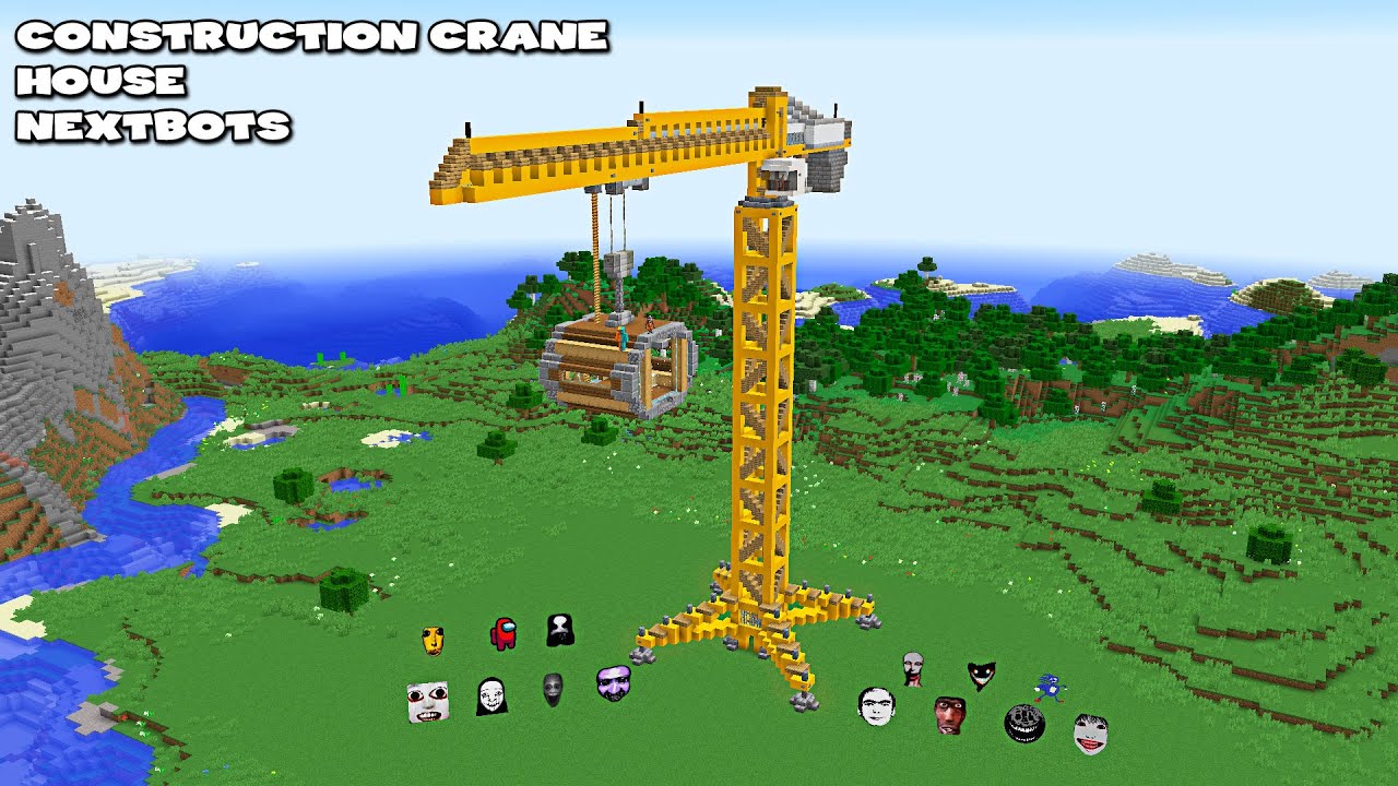 SURVIVAL CONSTRUCTION CRANE HOUSE WITH 100 NEXTBOTS in Minecraft ...