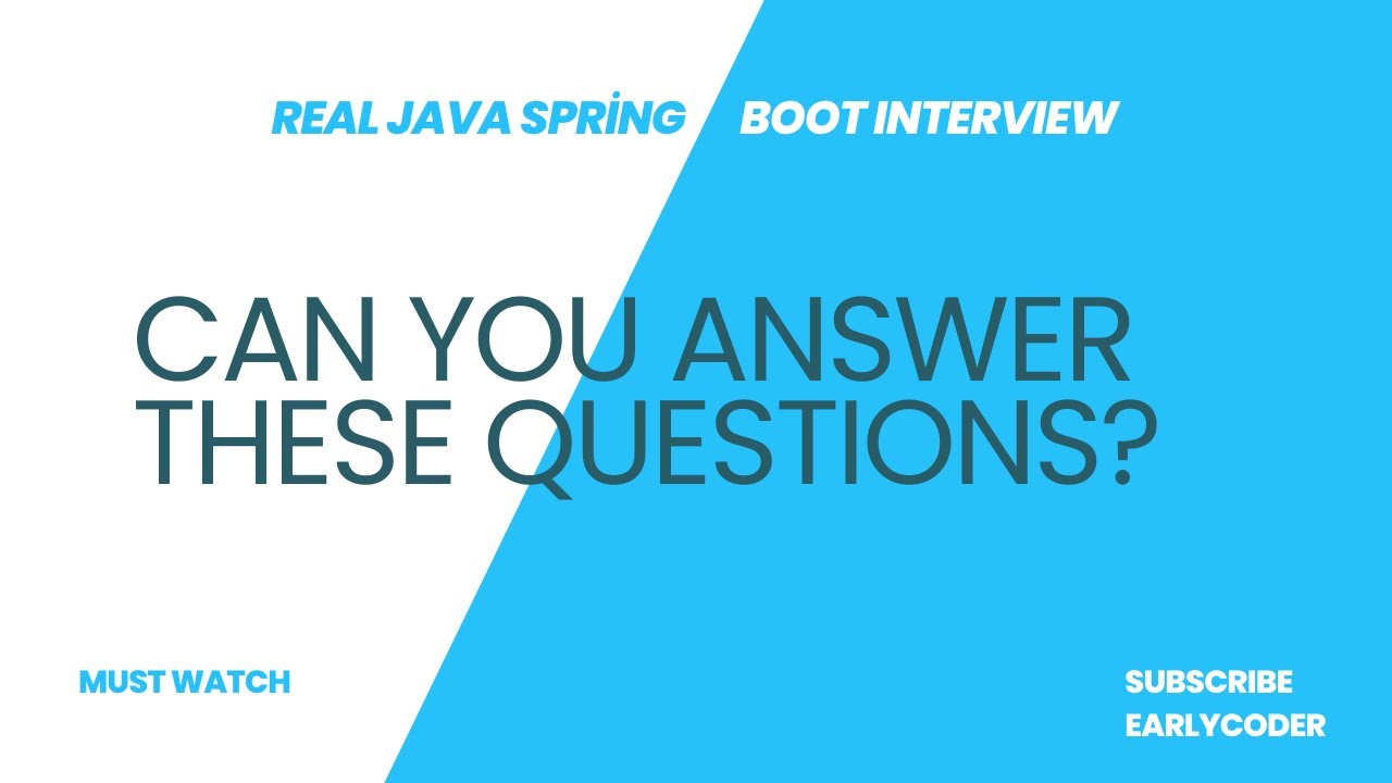 Real Java Spring Boot Interview – Can You Answer These Questions? # ...