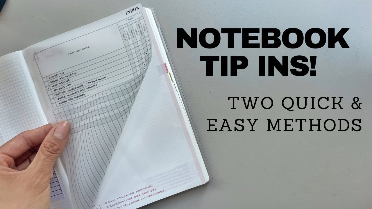 Notebook Planner Tip Ins | Two QUICK & EASY methods - YouTube