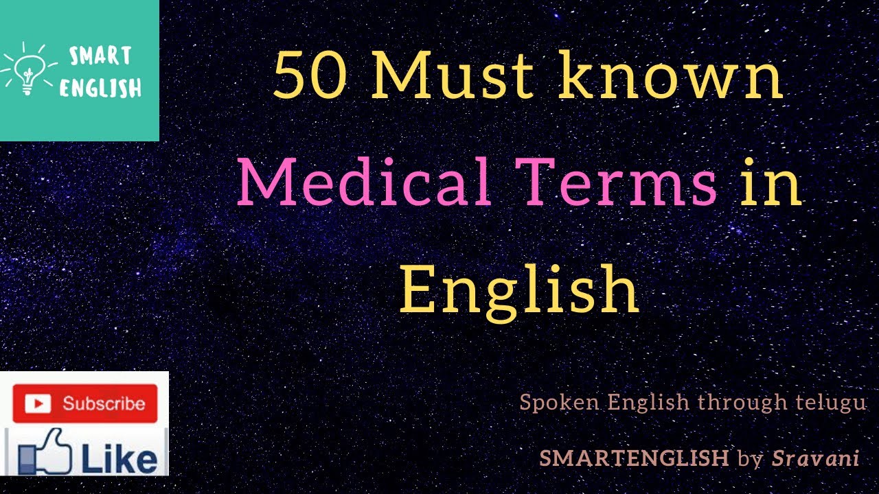 Important MEDICAL VOCABULARY you should know||50 Must known Medical ...