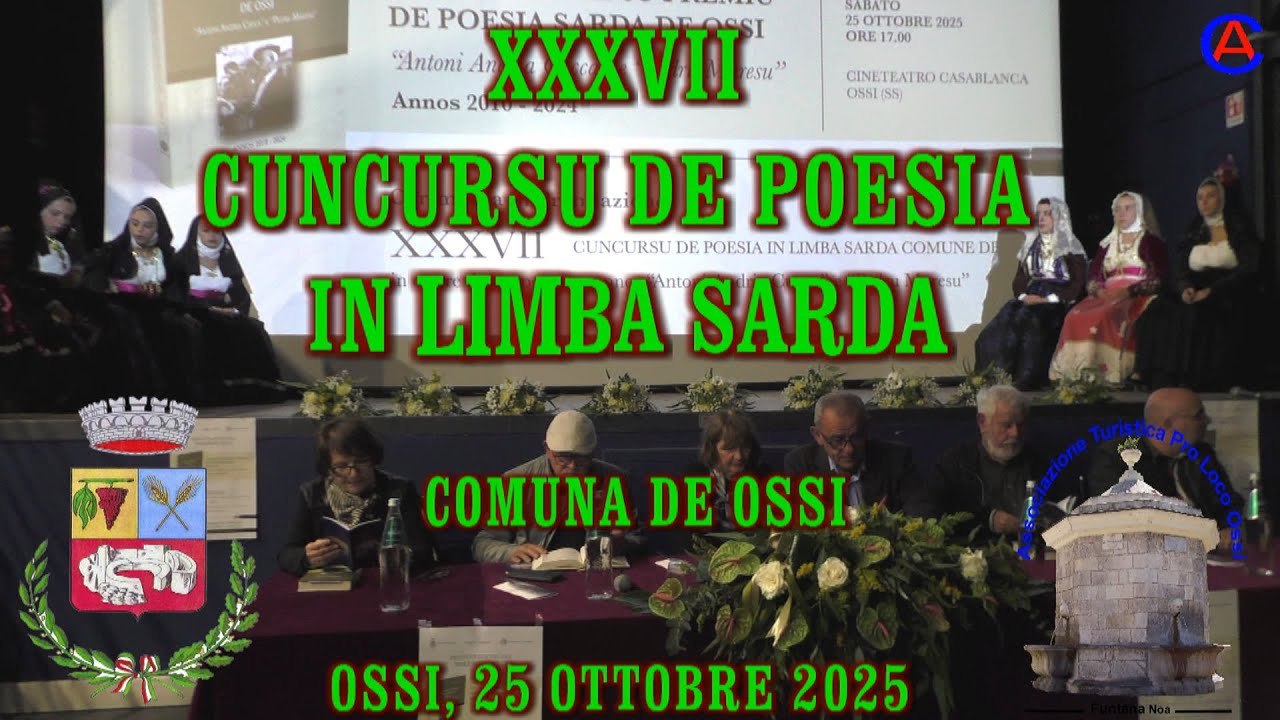 XXXVII CUNCURSU DE POESIA IN LIMBA SARDA, OSSI, 25/10/2025 - YouTube