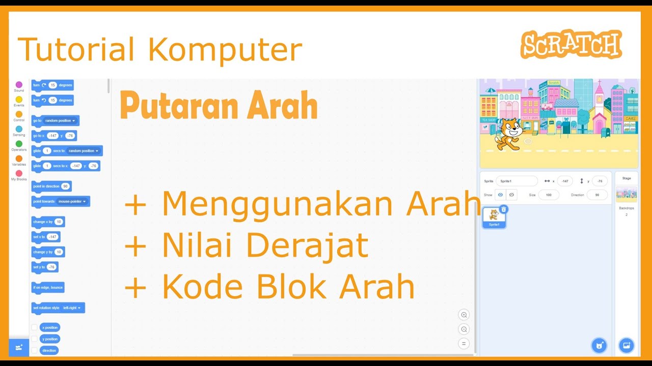 Scratch Tutorial Pemula 06 Arah Putaran - YouTube