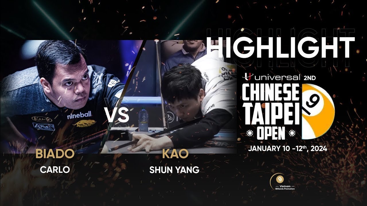 Highlights - Carlo Biado vs Shun Yang Kao - Giải billiards Chinese ...
