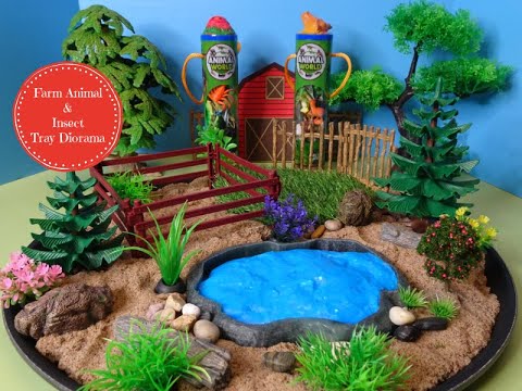 Farm Animal & Insects Small World Tray Diorama - Learn Animal Names ...