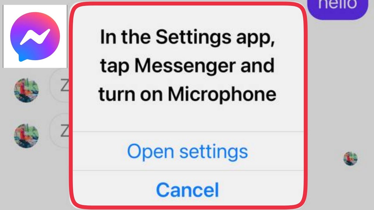 Messenger || In the Settings app tap Messanger and turn on Microphone ...
