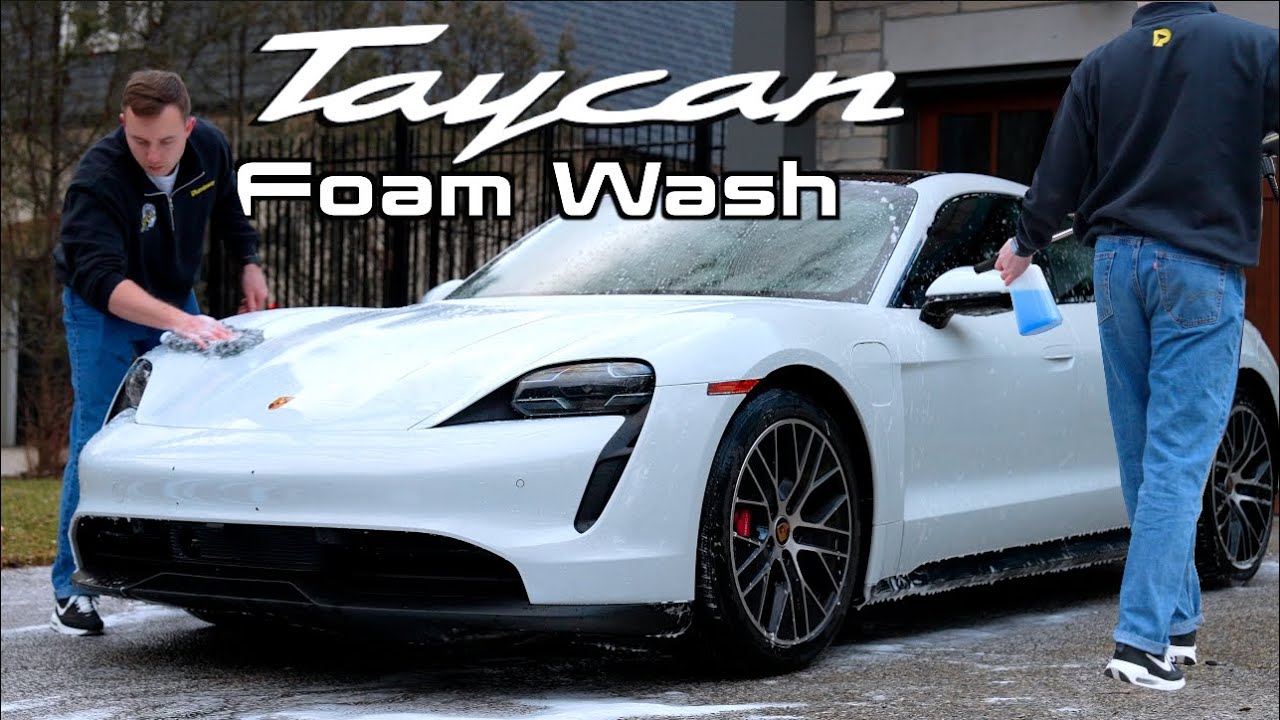 Washing a Dirty Porsche Taycan | Satisfying 4K Exterior Detail - YouTube