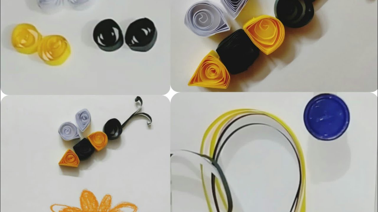 How to make a Bee with quilling paper. - YouTube