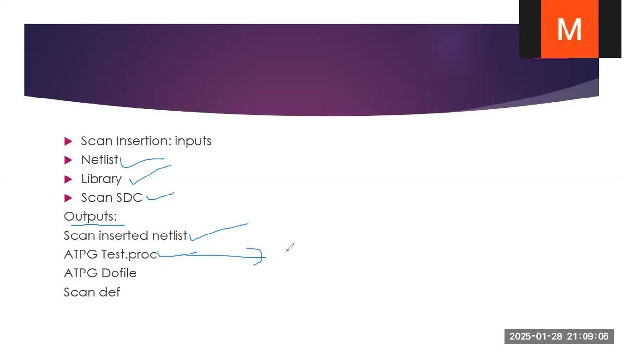 vlsi dft_scan insertion inputs and outputs - YouTube