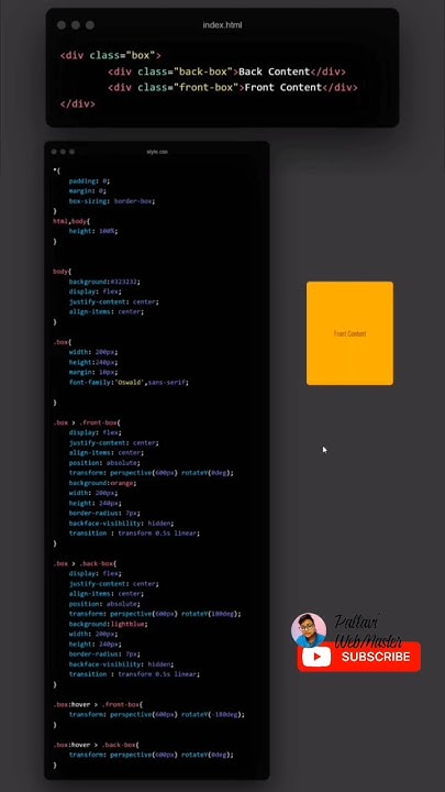 Flip Card Using HTML CSS || #flipbook #html5 #css #ytshorts #viral #shorts #pallaviwebmaster ...