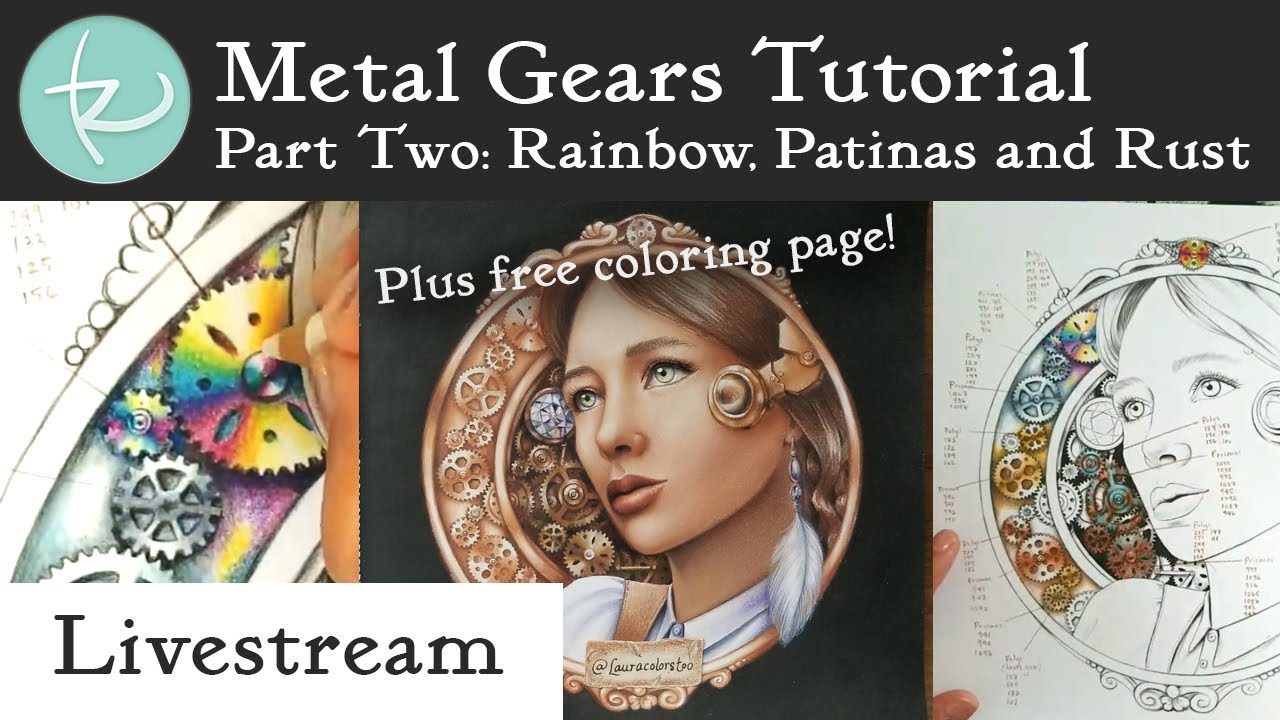 Live! Adult Coloring Metal Tutorial Part 2: Rainbow Titanium, Rusty ...