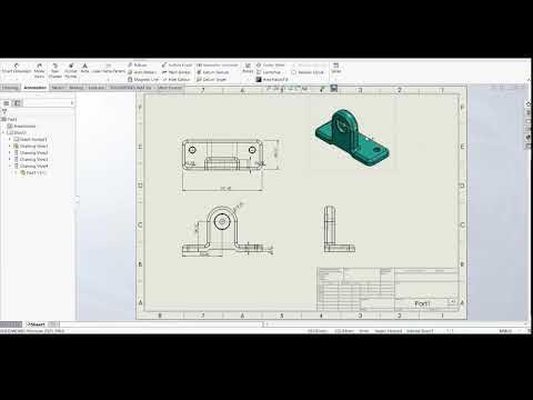 Learning Solidworks | Tutorial # 7 | Making 2D Drawing from a 3D model ...