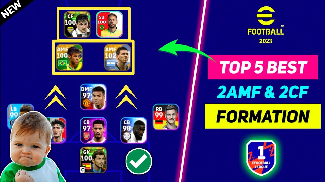 OMG 2CF FORMATION ️ ️ || Top 5 Best 2 AMF 2Cf Formation In eFootball ...