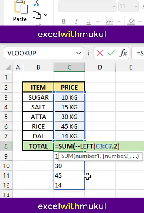 Excel Trick to sum values with text in seconds👉💪#exceltrick #exceltips - YouTube