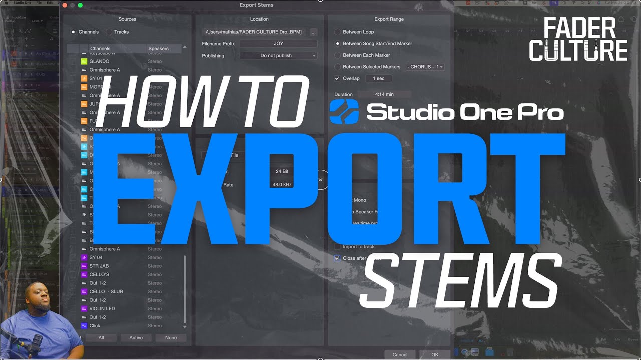 EXPORT STEMS FROM STUDIO ONE - YouTube