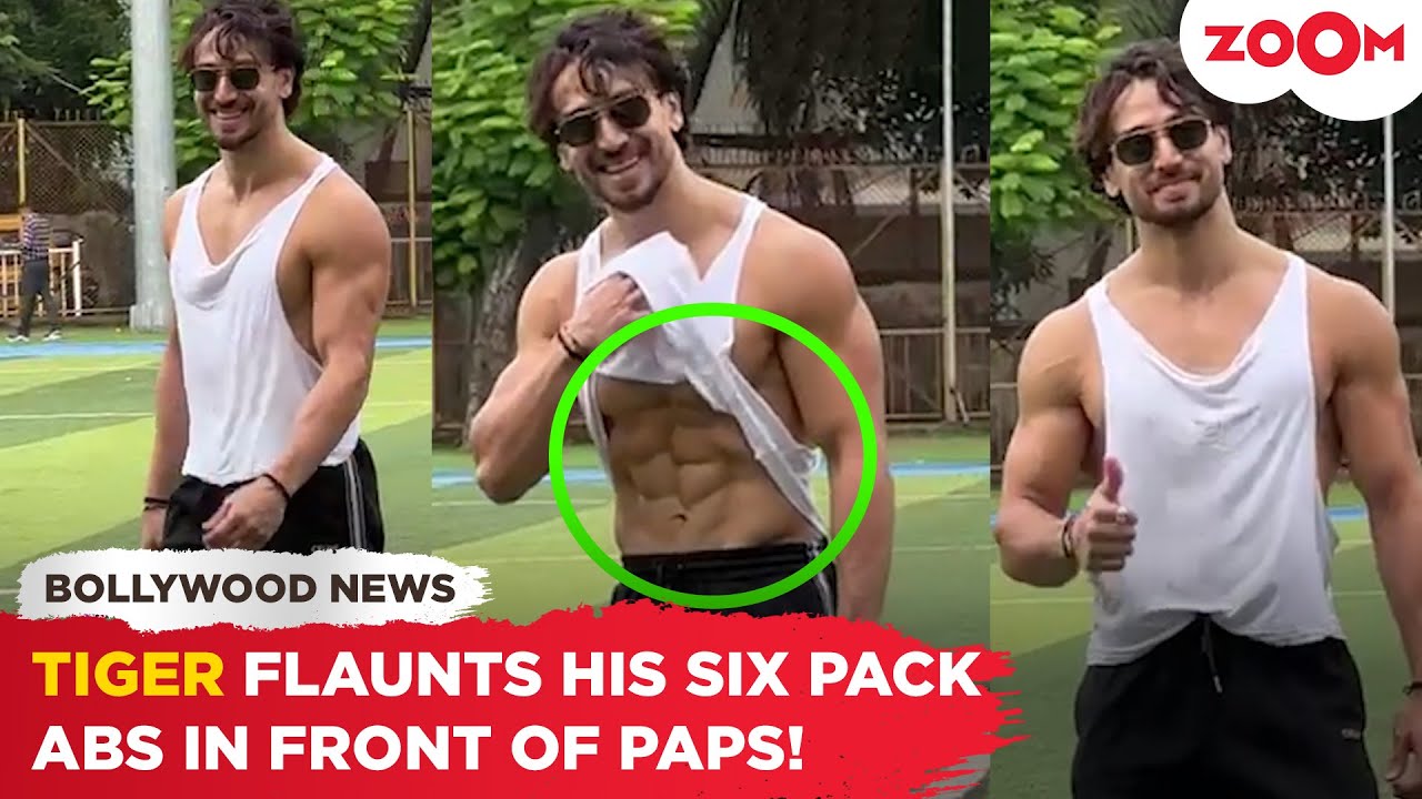 Tiger Shroff SHOWS OFF his 6-pack abs & toned body on paps request ...