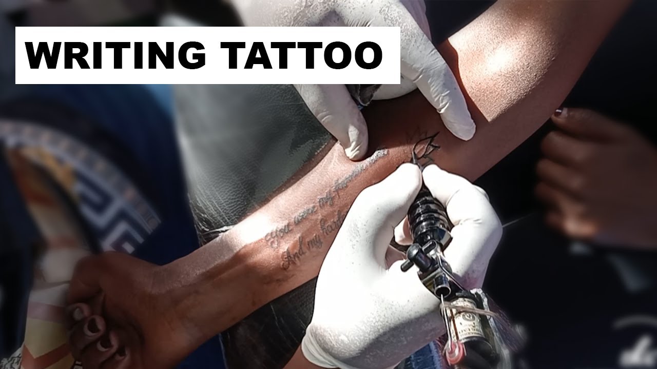 WRITING TATTOO ARM | TIMELAPSE |FULL PROCESS - YouTube