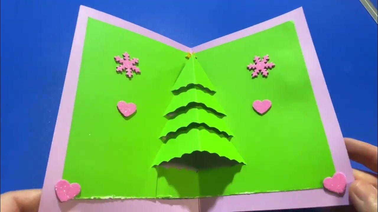 How to make a pop up Christmas tree card?DIY 3d Christmas pop up card ...