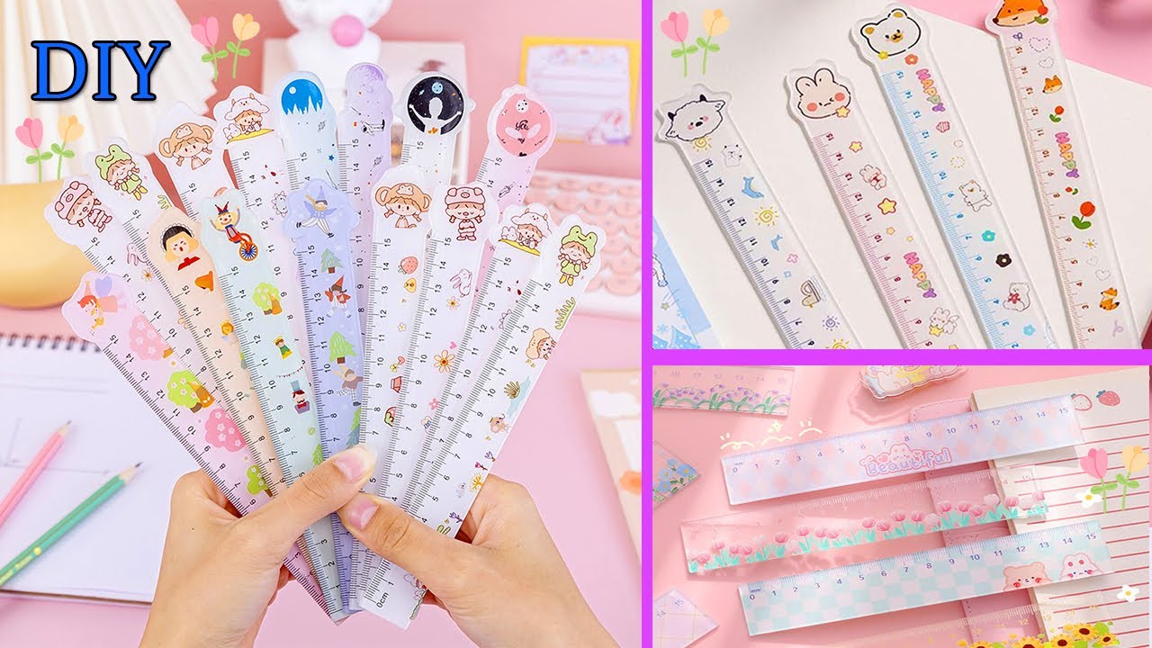 DIY Stationery/ Diy Cute Kawaii Ruler/ Handmade Cute Ruler/ How To Make ...