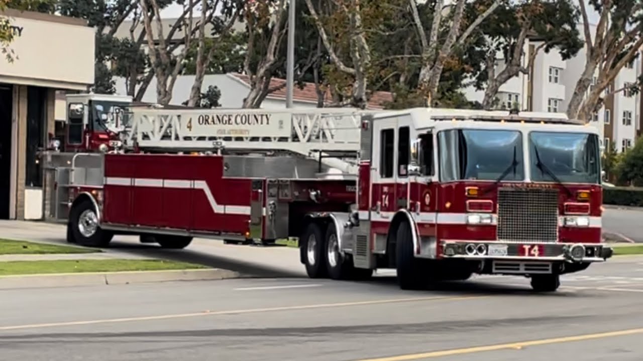 OCFA Truck 4 Responding - YouTube