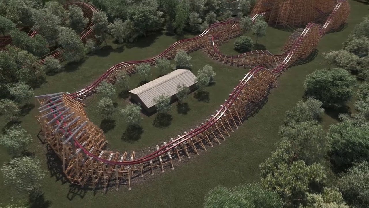 Twisted Timbers Aerial View Kings Dominion - YouTube