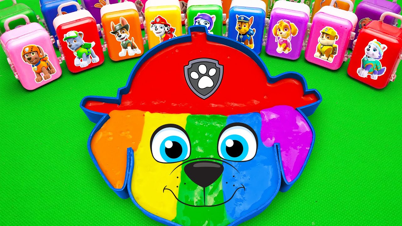 Rainbows SLIME | Making Rainbow Marshall Paw Patrol Bathtub by mixing ...