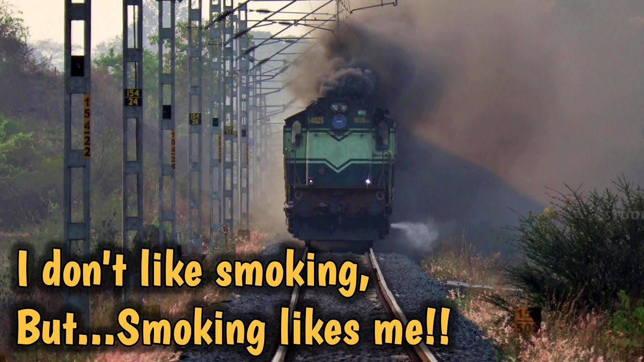 KJM WDM3A 14025 erupts while climbing gradient | Dead WAP7 attached for ...