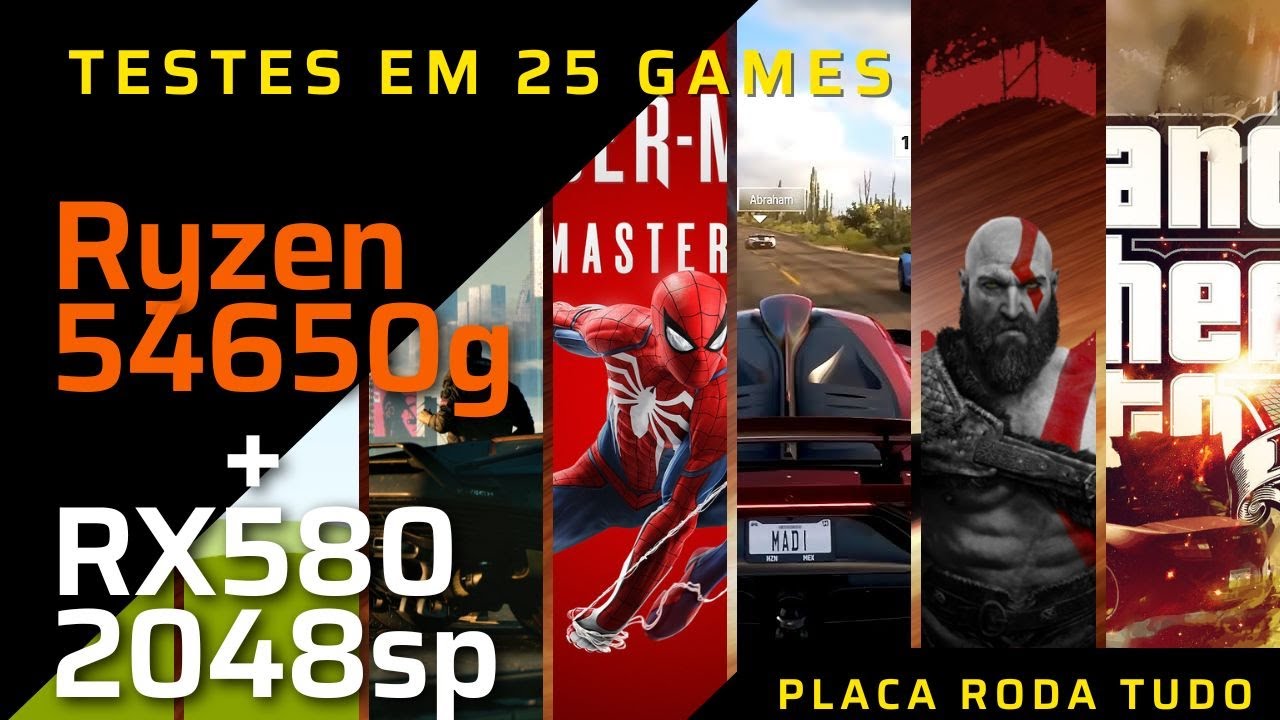 RX 580 2048sp+Ryzen 4650g Testes em 25 GAMES 1080P 2022 - YouTube