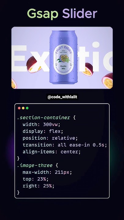 Animated Gsap Slider🧑‍💻 Coding Programming Gsap Gsapanimation Mernstack Css 2024 