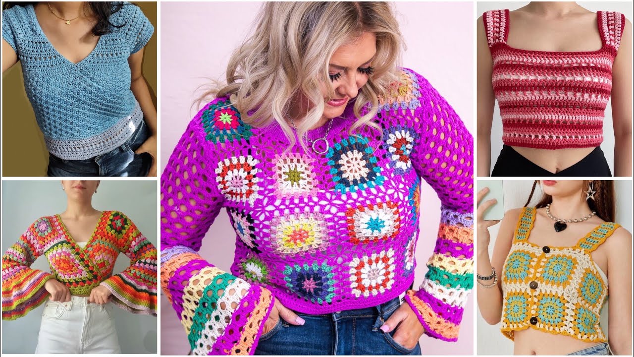 Latest crochet 🧶 cotton thread fancy top/cute crop top/short top ...