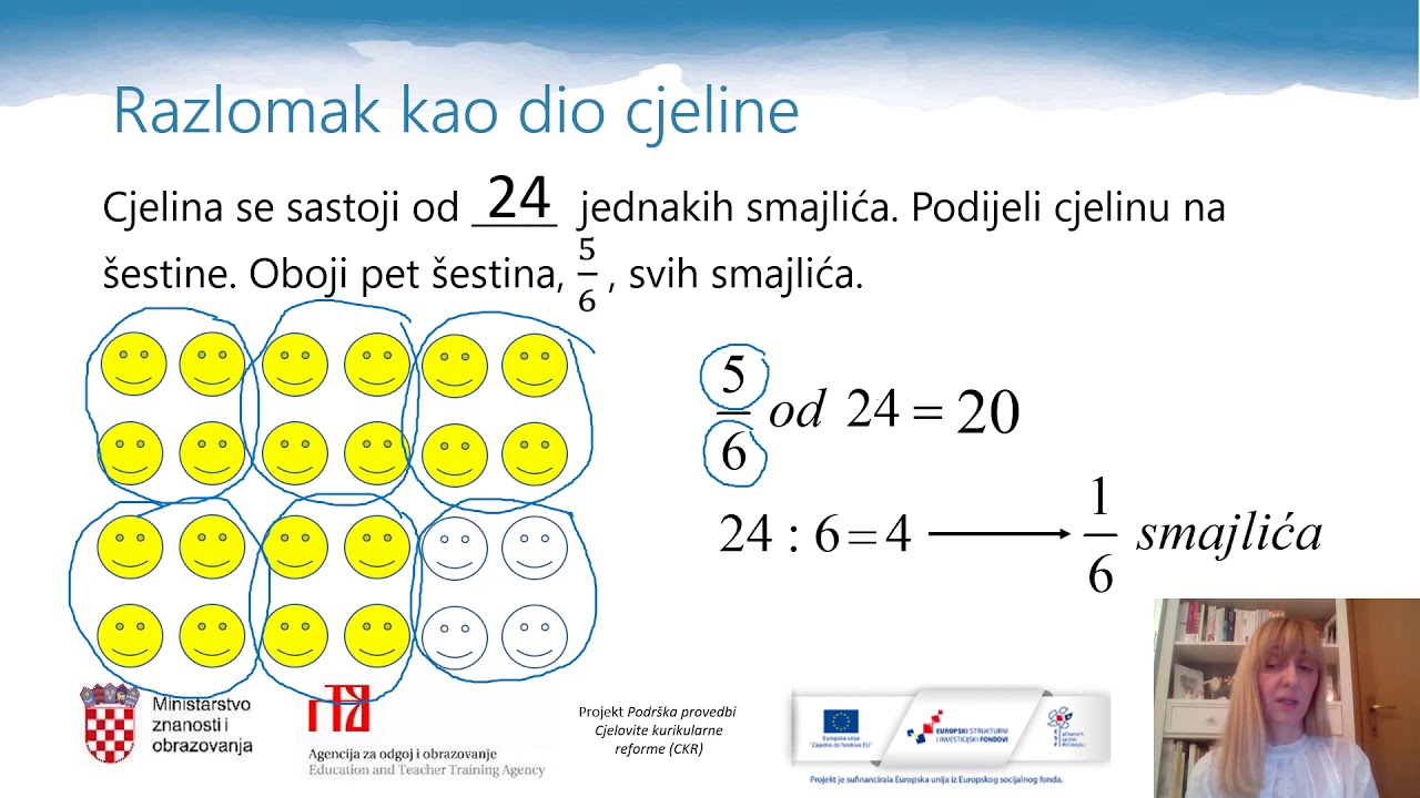 Matematika 5.r OŠ - Razlomak kao dio cjeline - YouTube
