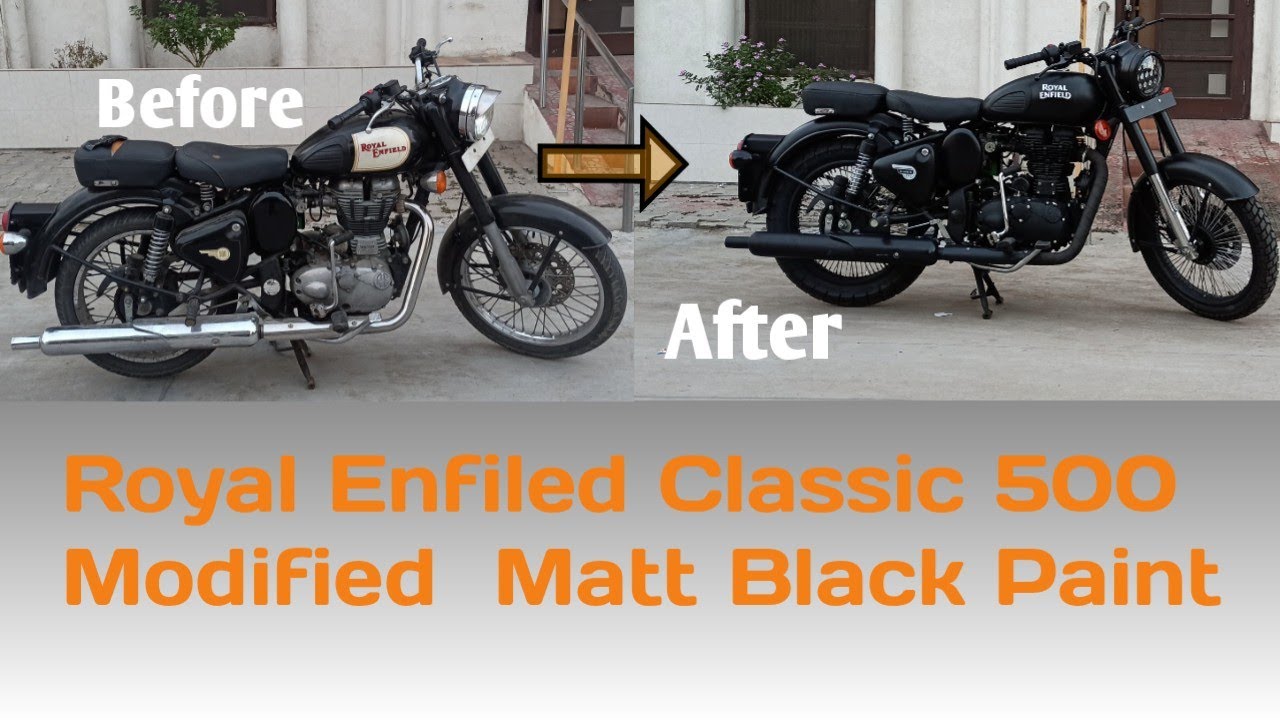 Royal Enfiled classic 500cc Restoration | Classic 500cc | Matt Black ...