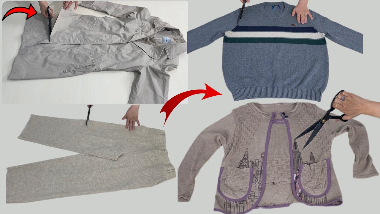 💥 [ DIY] 4 great ways to transform old clothes! How to recycle old ...