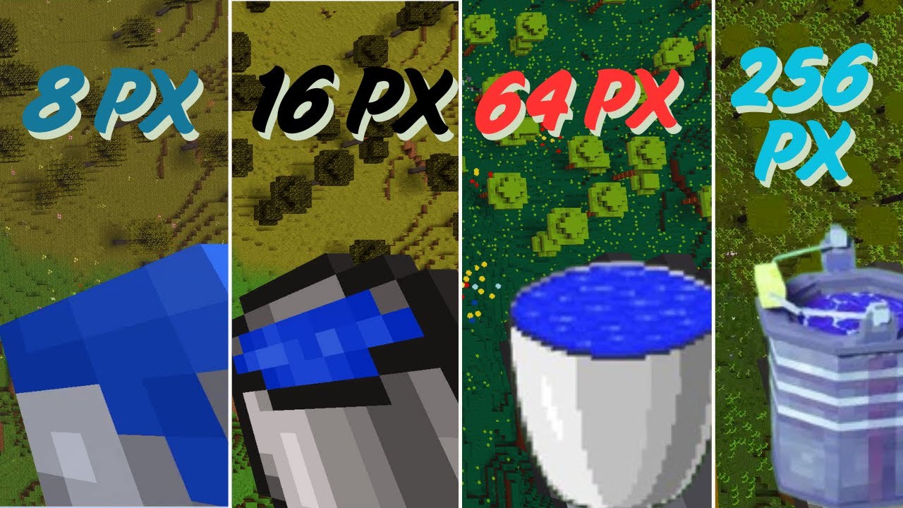 8px vs 16px vs 64px vs 256px Water MLG!!!😨 - YouTube