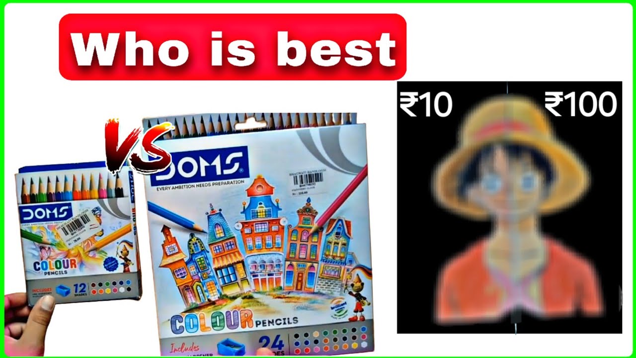 Who is best? Doms ₹10 VS ₹100 Pencil colour testing - YouTube