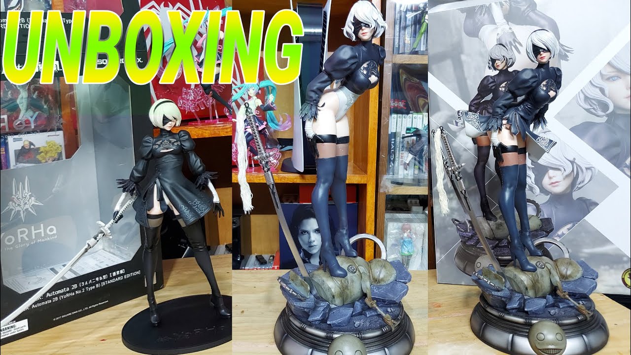 NieR Automata: Figure 2B Android 1/4 Scale UNBOXING rare statue Resin ...