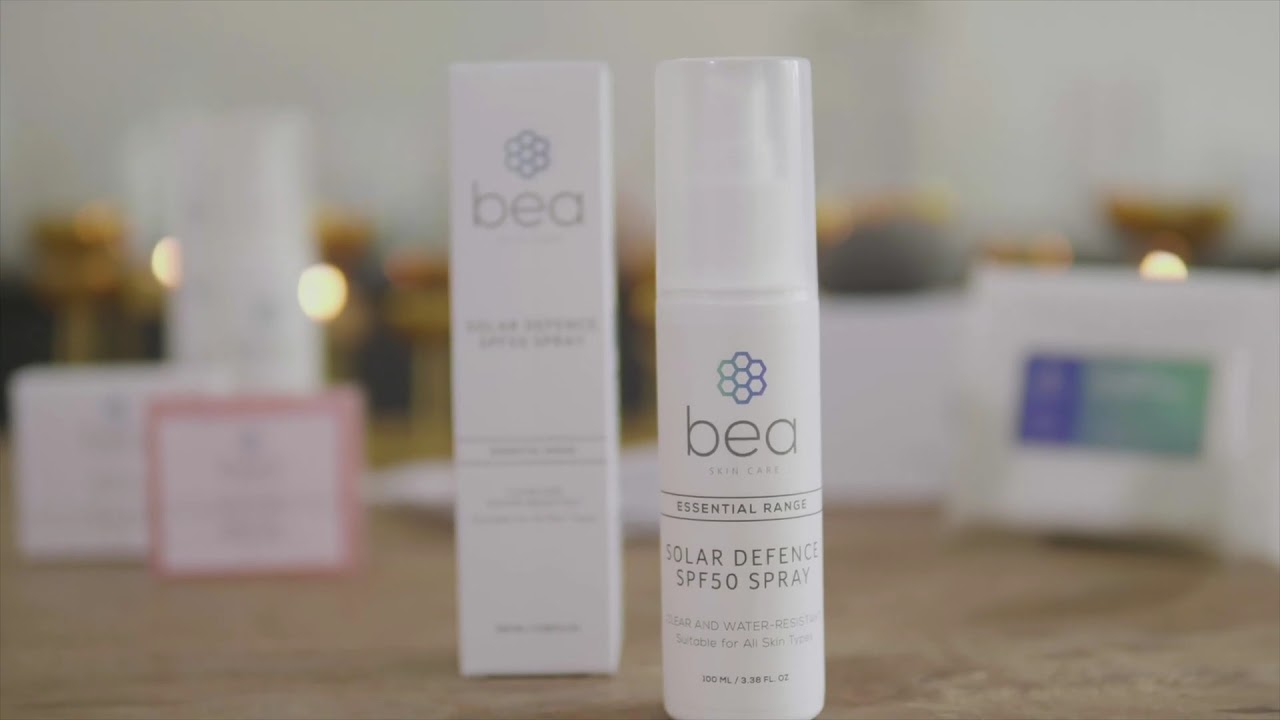 bea Skin Care Essential Range: Solar Defence SPF50 Clear Spray - YouTube
