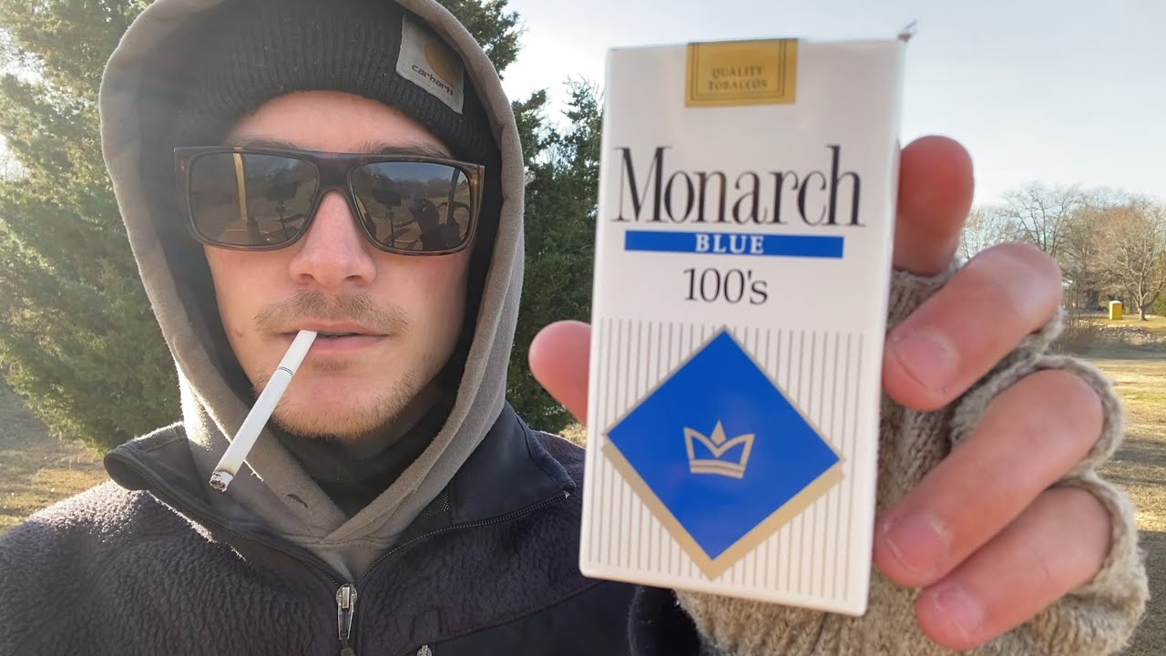 Smoking a Monarch Blue 100 Cigarette - Review - YouTube