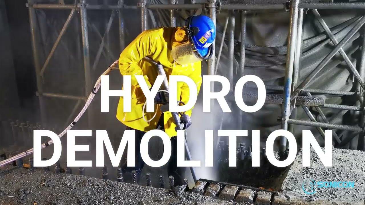 Hydro Demolition - Removes Concrete While Preserving Rebar - YouTube