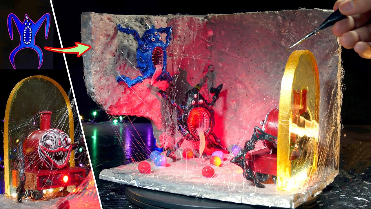 Diorama of realistic Garten Of Banban NABNAB and NABNALENA fighting ...