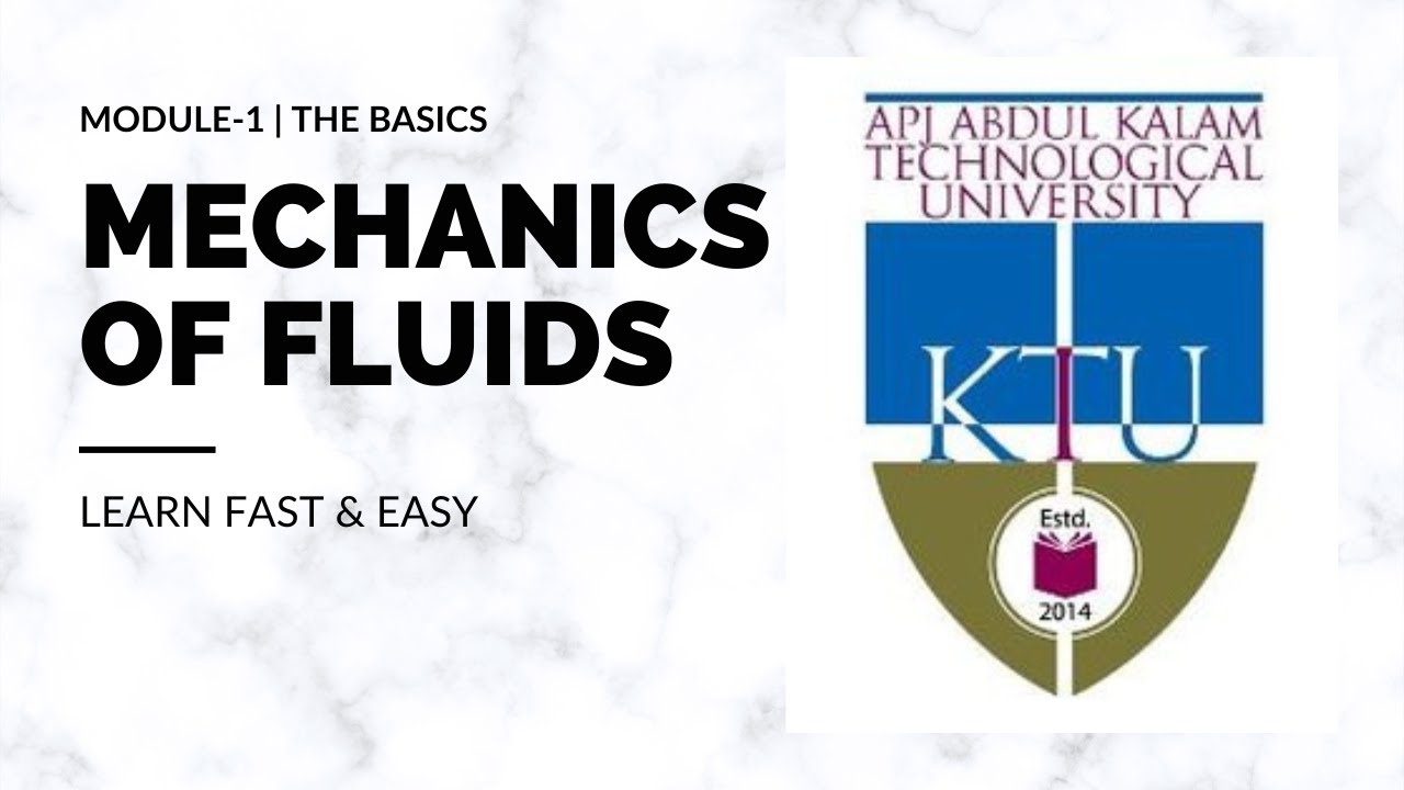 Module 1 -MECHANICS OF FLUIDS(KTU) - YouTube