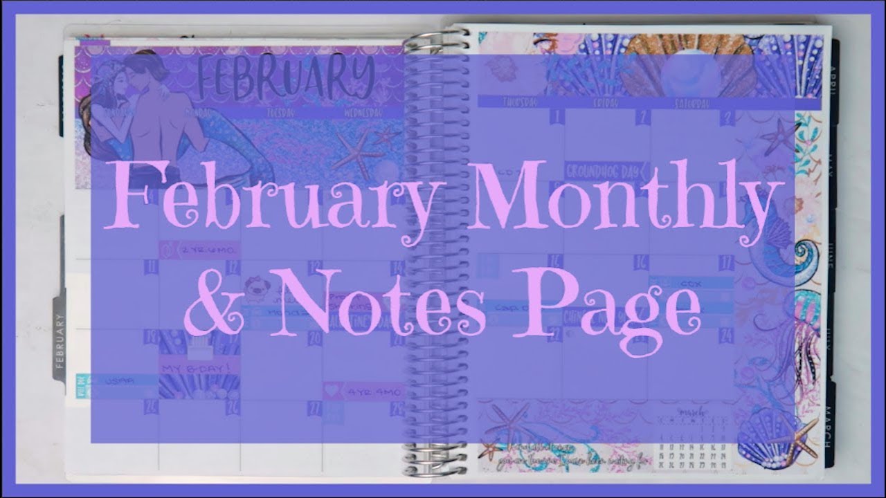 Plan With Me! February Monthly & Notes Page | BeaYOUtiful Planning ...