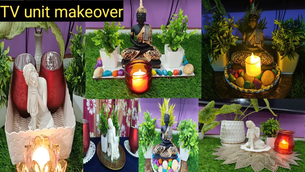 Tv Unit Makeover And Decorations || 7 Best Way To Decor Tv Unit ...