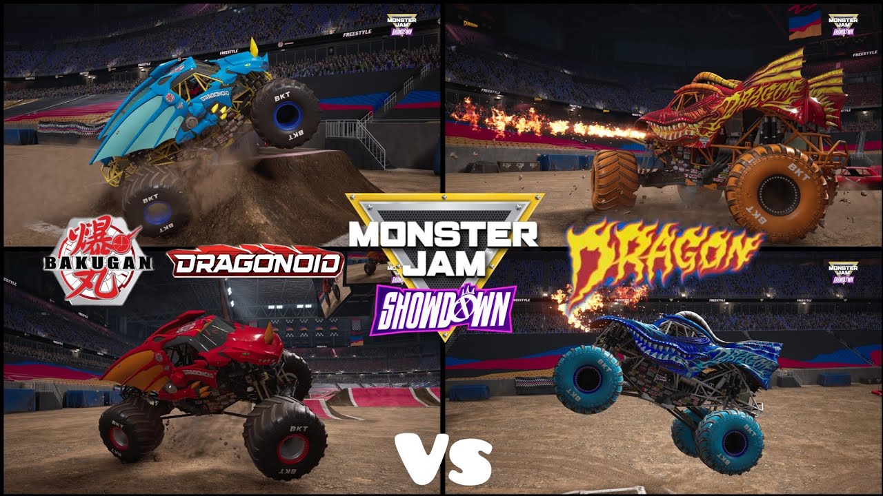 Monster Jam Showdown - Bakugan Dragonoid vs. Dragon 3V3 Freestyle Show ...