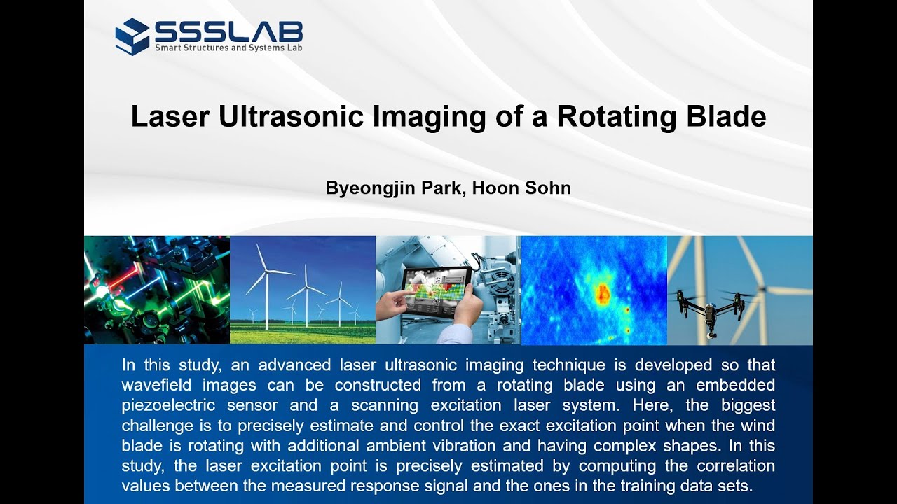 Laser ultrasonic imaging of a rotating blade - YouTube