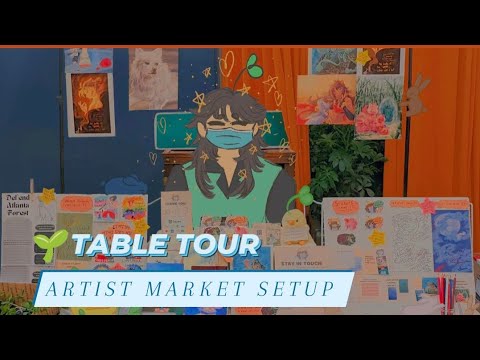 a quick tour of my recent artist alley table setup 🌱 - YouTube